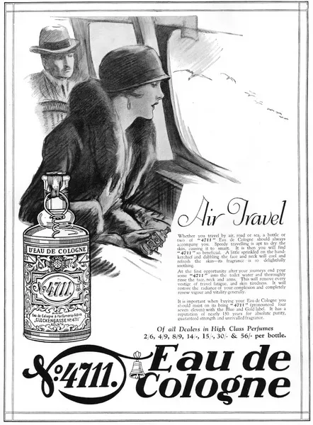 No 4711 Eau de Cologne advert, 1927 speedy travelling is