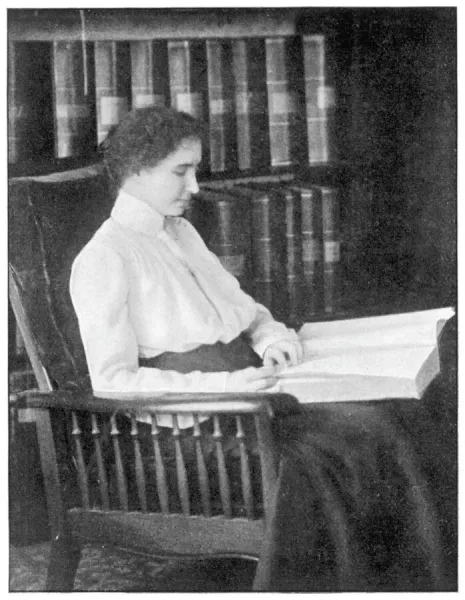 Helen Keller I Braille Hellen Keller With Dog And Braille Book, 1904