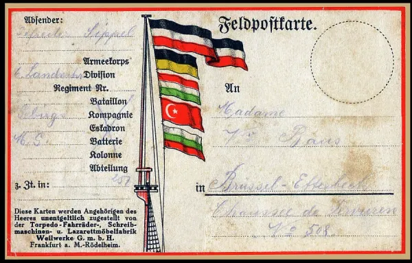 WW1 flags of the Central Powers atop a ships mast Our beautiful Wall ...