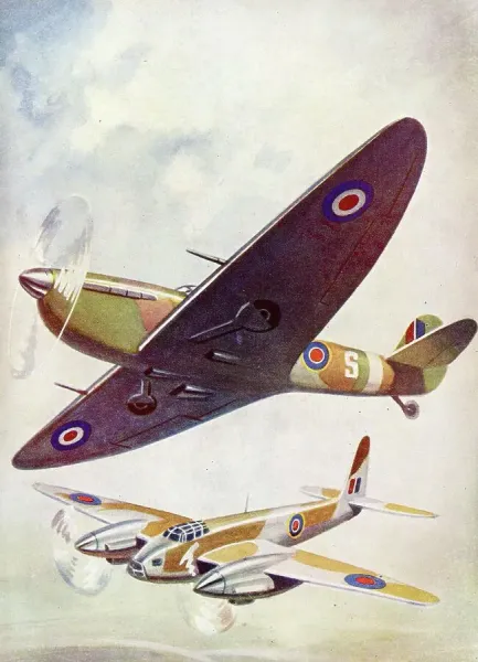 WW2 R.A.F. Aircraft in flight including Spitfire Our beautiful Wall Art ...