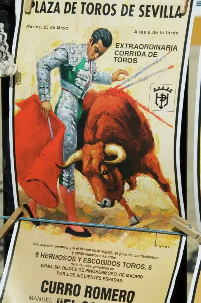 Old bull fighting posters for sale at the Bull Ring