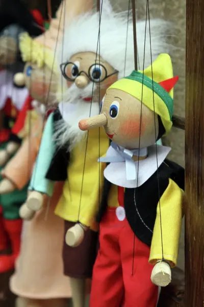 Postcard of Traditional string puppets - Media Storehouse