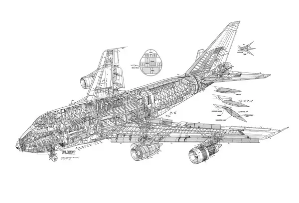 Wooden Jigsaw Puzzle of Boeing 747SP Cutaway Drawing - Media Storehouse