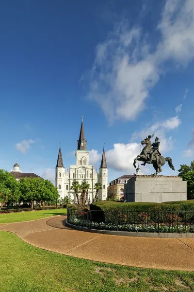 Saint Louis Cathedral and Statue of Andrew Jackson