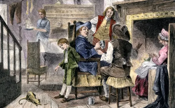 Colonial Family Clip Art The Comforts Of Colonial House Plan
