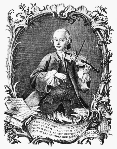 Wolfgang Mozart Playing Violin Leopold Mozart Plays With His His Son