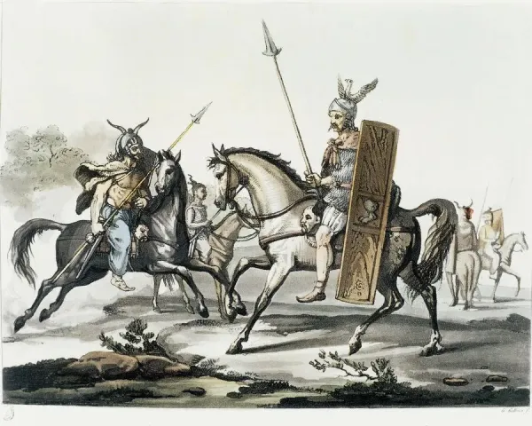 Germanic Wallpaper Image Of Germanic Gods Fighting By Franz Stassen,