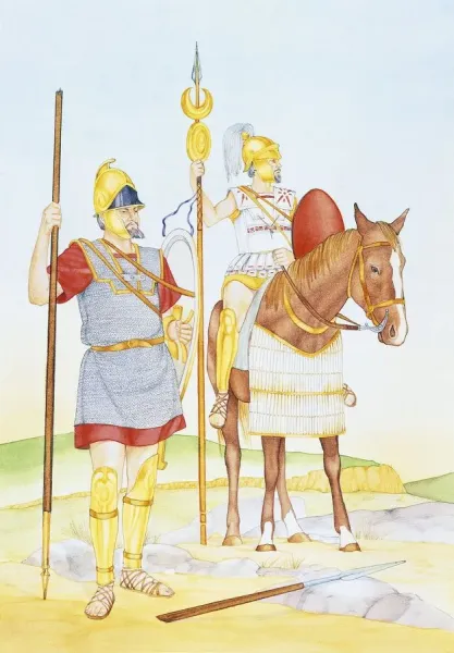 Heavy infantry and alite Sacred Band cavalry, drawing