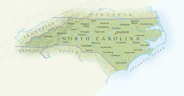 Printable Map Of The Carolinas