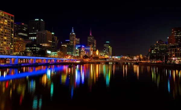 Melbourne Skyline At Night