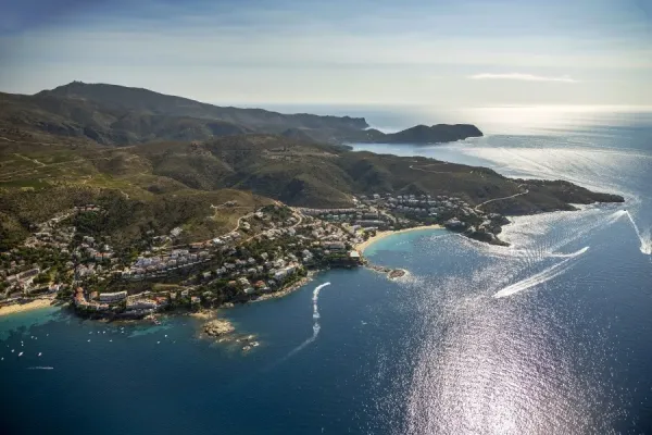 Canvas Print of Aerial view, Roses, Golf de Roses, Catalonia, Spain