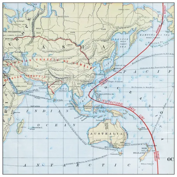 Greetings Card of Antique map: International Date Line