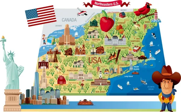 Us Map Cartoon