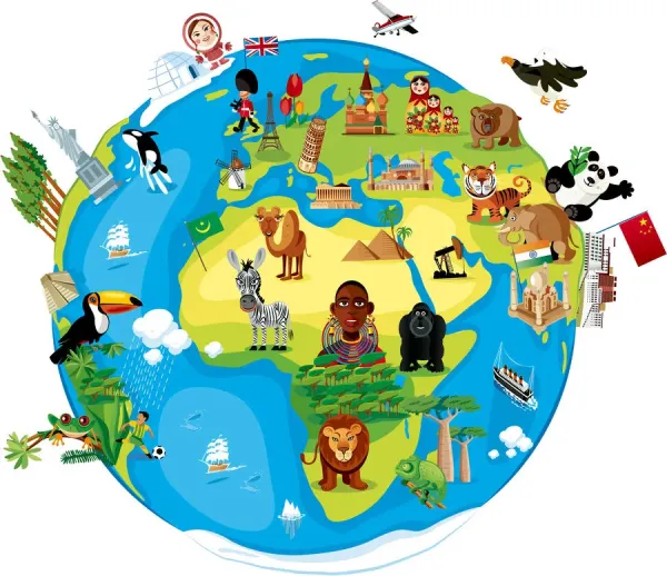 Cartoon map of World Our beautiful Wall Art and Photo Gifts include ...
