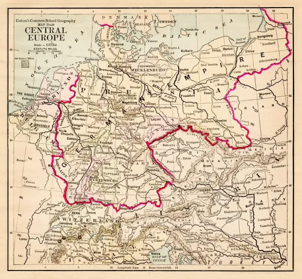 Central Europe map 1881 Our beautiful Wall Art and Photo Gifts include ...