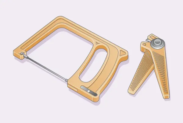 Digital illustration of tile saw and tile nibblers