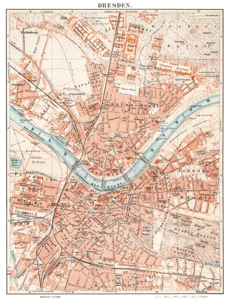 Dresden map 1895 Our beautiful Wall Art and Photo Gifts include Framed ...