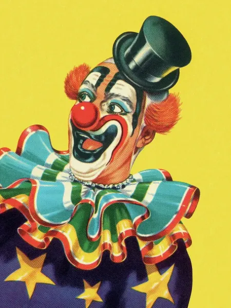 Vintage Clown Paintings Vintage Original 1950s Sad Clown Oil Painting