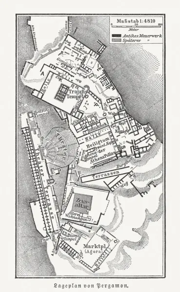 Historical map of Pergamon (Asia Minor) Our beautiful Wall Art and ...