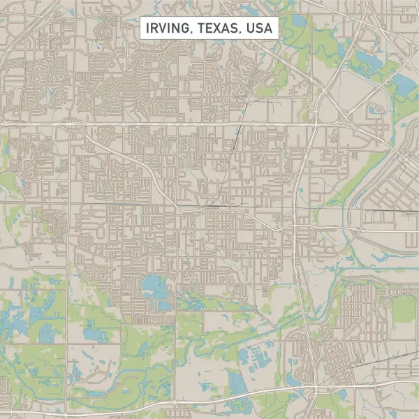 Irving Texas US City Street Map Our beautiful Wall Art and Photo Gifts ...