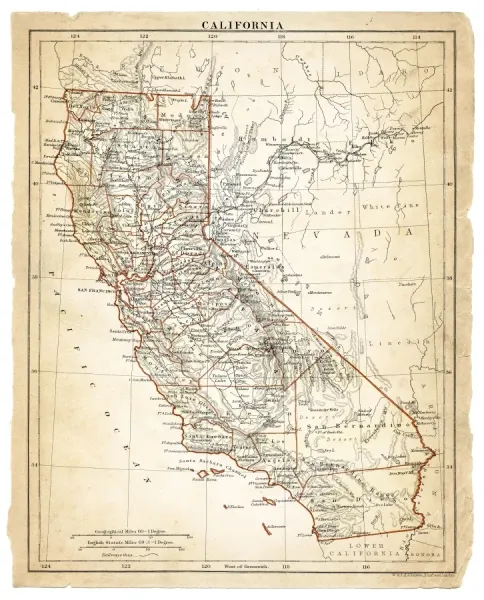 Map of California 1878 Our beautiful Wall Art and Photo Gifts include ...
