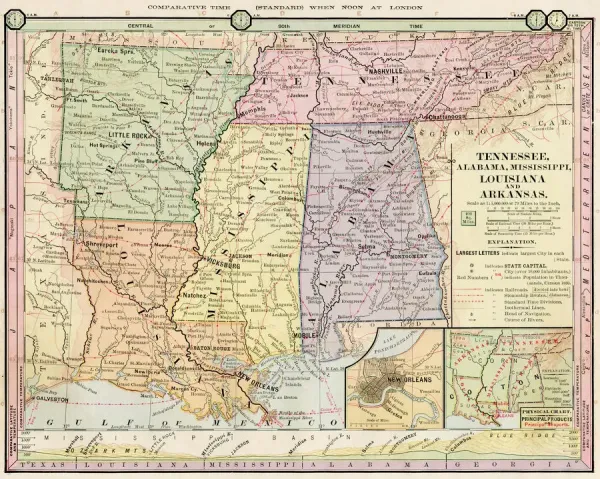 Map Of Alabama Tennessee Tennessee Alabama And Georgia Railroad
