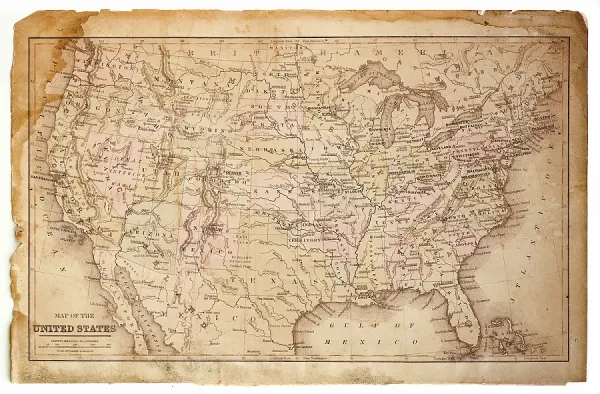 Map of USA 1887 Our beautiful Wall Art and Photo Gifts include Framed ...