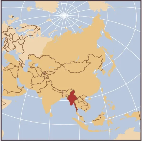Greetings Card of Myanmar (Burma) reference map - Media Storehouse