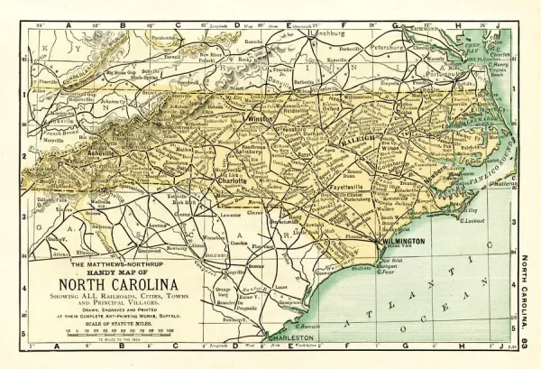 North Carolina USA map 1898 Our beautiful Wall Art and Photo Gifts ...