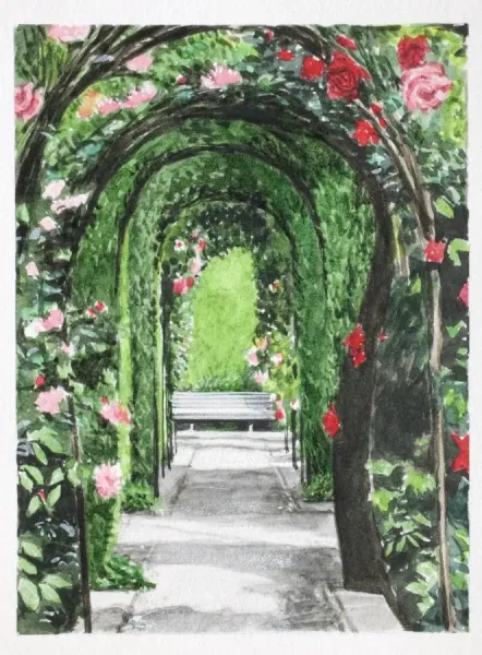 Rose-covered bower, front view Our beautiful pictures are available as ...