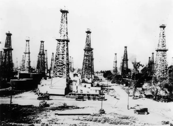Antique Framed Print of Signal Hill Oilfield - Media Storehouse