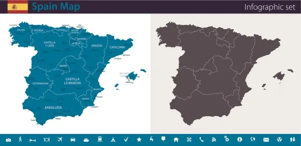 Spain Map Infographic Set Our beautiful Wall Art and Photo Gifts ...