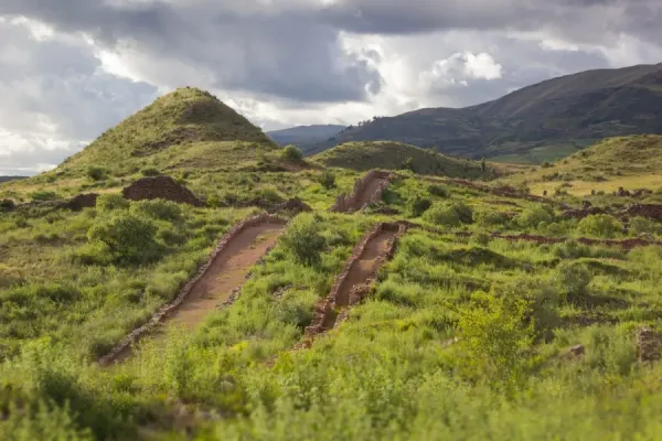 View of Archaeological ruins of Pikillacta in Peru
