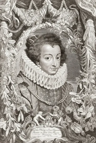 Postcard of Elisabeth of France aka Isabel of Bourbon