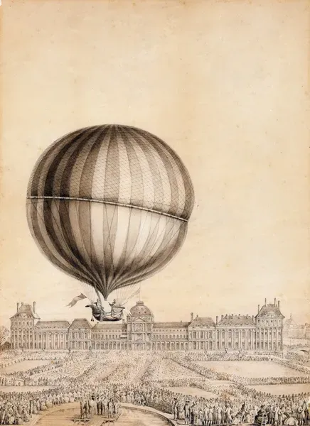 First Manned Flight 1783 The Balloon Flight Of Jacques Charles Over