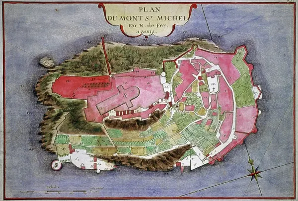 Mont Saint Michel Map Wall Poster Mont Saint Michel, France