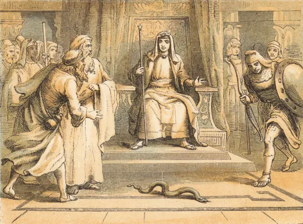 Moses And Pharaoh Art Moses Throws Aaron's Rod Before Pharaoh By