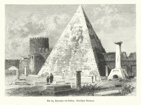 Gaius Cestiuspyramiden I Roma Document Pyramid Of Cestius In Rome: