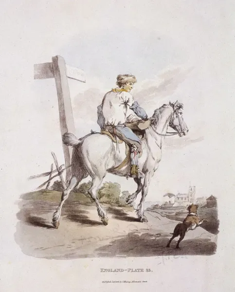A butchers boy riding a horse, Provincial Characters, 1813