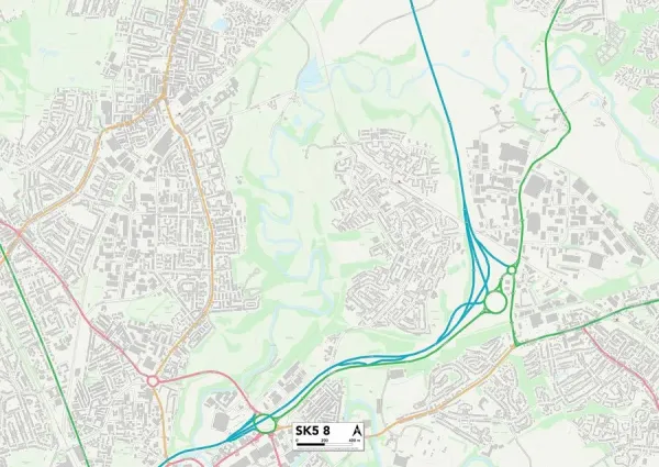Stockport SK5 8 Map Our beautiful Wall Art and Photo Gifts include ...
