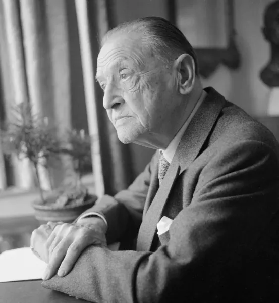 Greetings Card of British writer William Somerset Maugham photographed