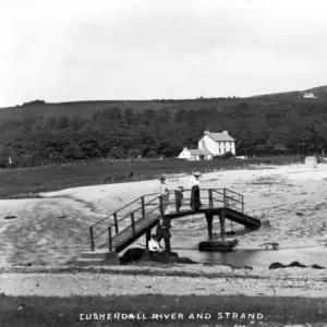 Canvas Print of The Beach, Cushendall, Co. Antrim a view looking Our ...