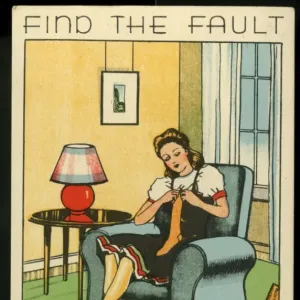 Poster Print of Find the Fault card No. 13 -- children with swing Our ...