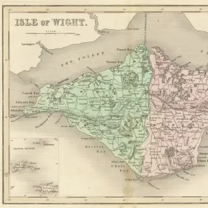 Map of the Isle of Wight, showing the principal roads