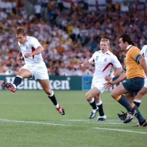 Jonny Wilkinson on the ball during the 2003 World Cup Final