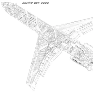 Wooden Jigsaw Puzzle of Boeing 707-420 Cutaway Drawing