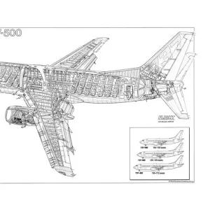 Wooden Jigsaw Puzzle of Boeing 737-400 Cutaway Poster - Media Storehouse