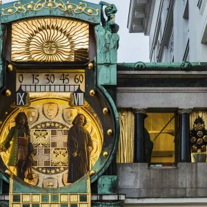 Photographic Print of Austria, Vienna, Ankeruhr clock, Hoher Markt square