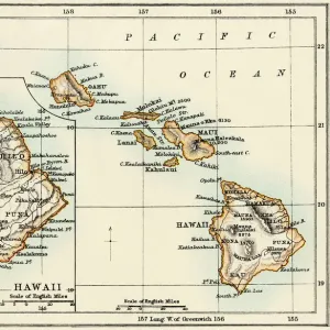 Map of Hawaiian islands 1883 Our beautiful Wall Art and Photo Gifts ...
