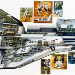 Nasa Shuttle Cutaway Cross Section Space Shuttle Program Mini Museum